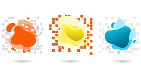 평평한 모양과 유체 방울 액체 얼룩 및 기하학적 형태 그라데이션 또는 동적 색상으로 격리된 추상 스폿 집합입니다 개체 그룹에 대한 스톡 벡터 아트 및 기타 이미지 Istock