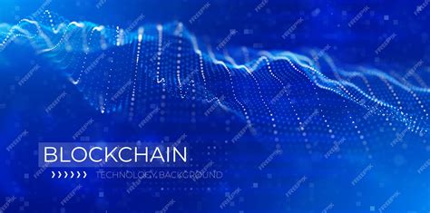 Premium Vector Blockchain Technology Concept Abstract Blue Particle Background