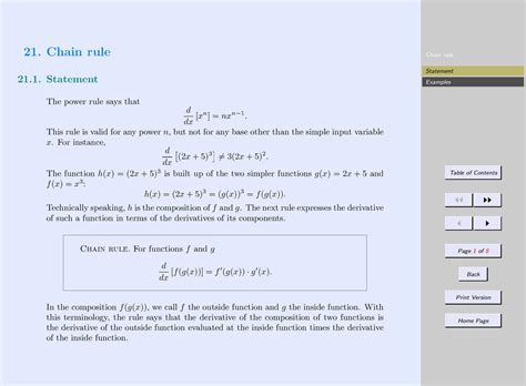Chainrule Screen Summary Of The Chain Rule Chain Rule Statement
