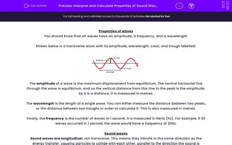 Interpret And Calculate Properties Of Sound Waves Worksheet EdPlace
