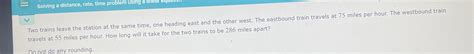 Solved Solving A Distance Rate Time Problem Using A Linear