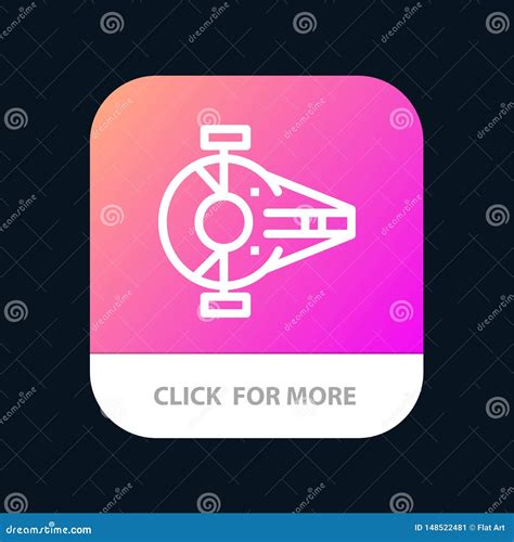 Cruiser Fighter Interceptor Ship Spacecraft Mobile App Button