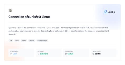 Connexion Sécurisée à Linux Labex