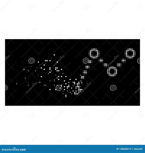 Decomposed Dotted Halftone Parabole Plot Icon Cartoon Vector