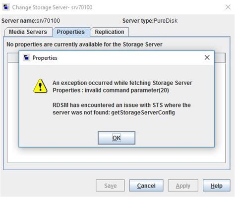Storage Server Error VOX