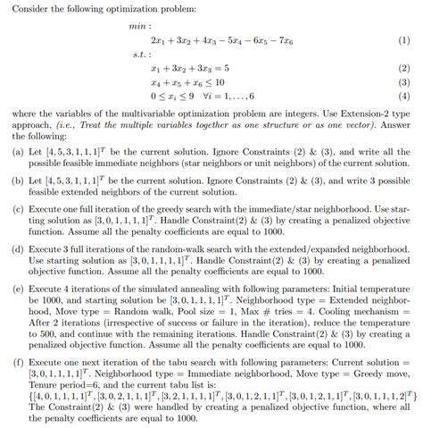 Solved Consider The Following Optimization Problem Min Chegg