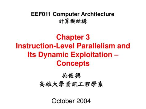 Ppt Chapter 3 Instruction Level Parallelism And Its Dynamic