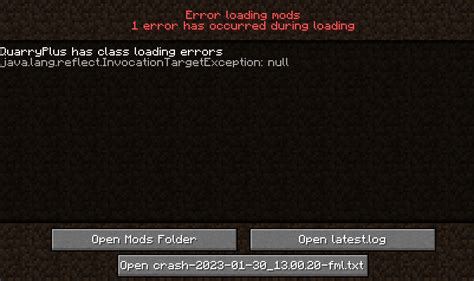 Class Loading Error · Issue 237 · Kotori316quarryplus · Github