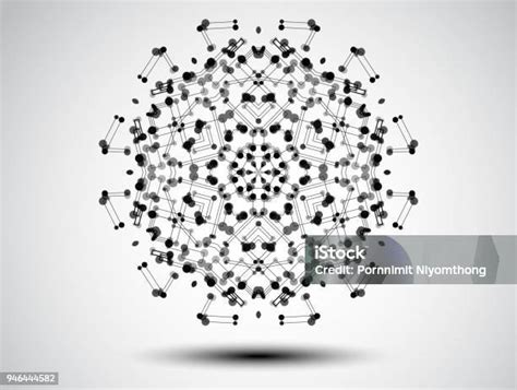 추상적인 기술 배경입니다 기하학적 연결 선 고 점입니다 연결 과학 및 기술입니다 분자 구조 Dna 또는 신경 구성 그래픽 디자인에 대 한 배경입니다 벡터 일러스트입니다