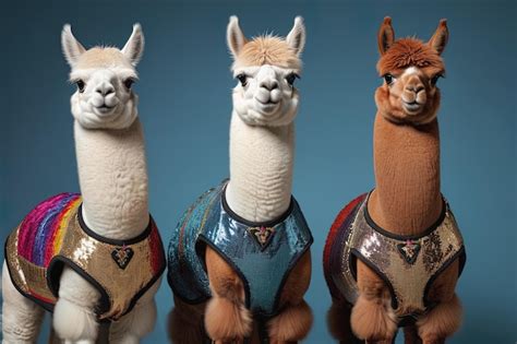 Premium Ai Image Cute Alpacas Wears Vest