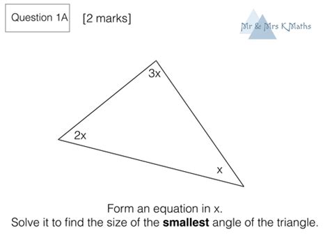 Forming And Solving Equations From Shapes And Angle Problems Relay Teaching Resources