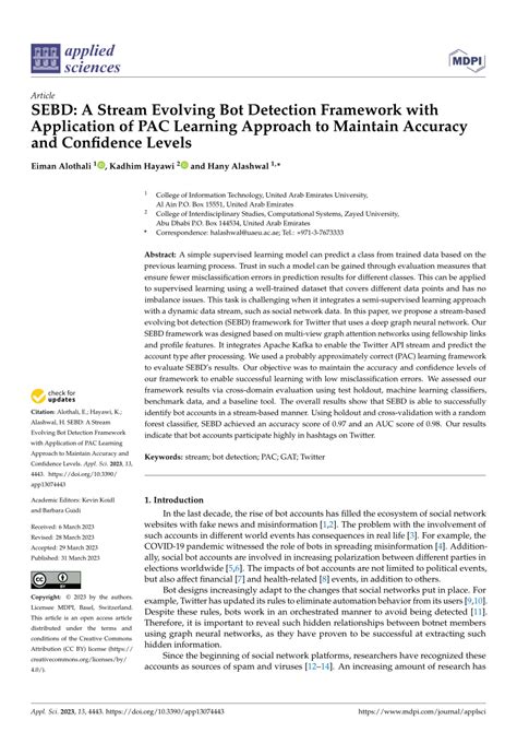 Pdf Sebd A Stream Evolving Bot Detection Framework With Application Of Pac Learning Approach