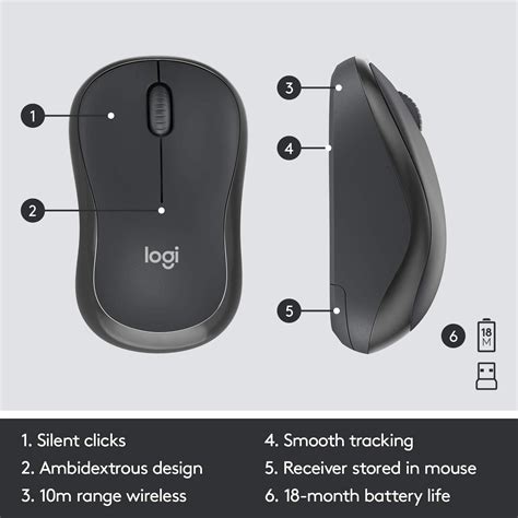 Logitech Mk295 Silent Wireless Keyboard And Mouse Combo 10m Wifi Range 2 4ghz Wireless Nano