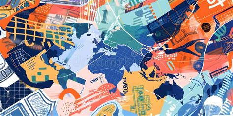 Global Economics Abstract World Map Illustrating Financial