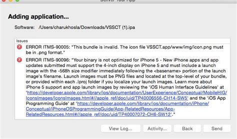 Cordova Error In Uploading The Ipa File Using Application Loader