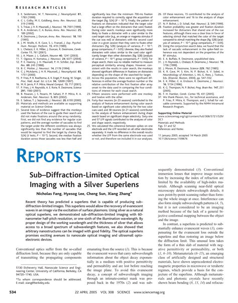 Pdf Sub Diffraction Limited Optical Imaging With A Silver Superlens
