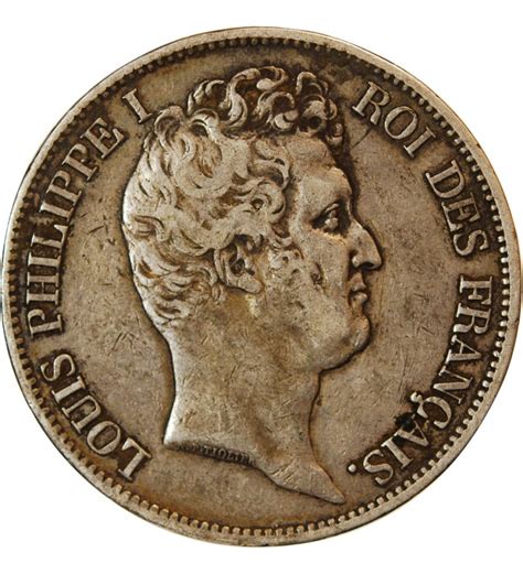 Louis Philippe﻿ 5 Francs Argent 1831 B Rouen Type Tiolier Tr Creux