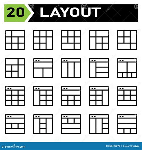 Layout Icon Set Include Layout Grid Dashboard Interface User Interface Align Template