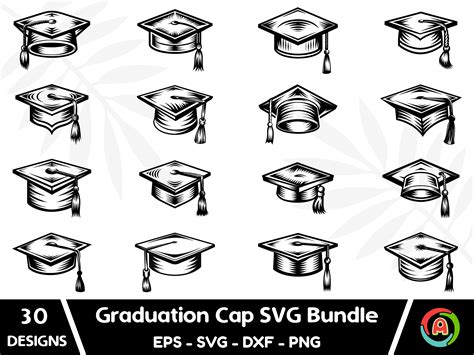 Graduation Cap Svg Bundle Graphic By Aurnobnandy · Creative Fabrica