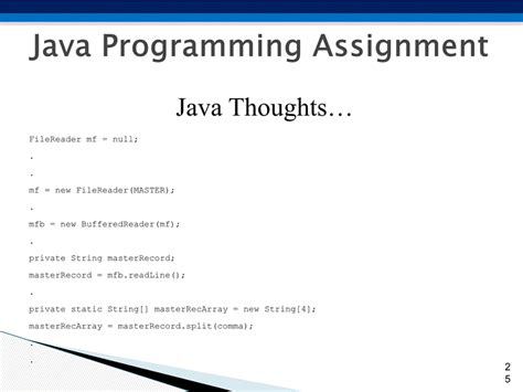 Java Programming Assignment Master File Update