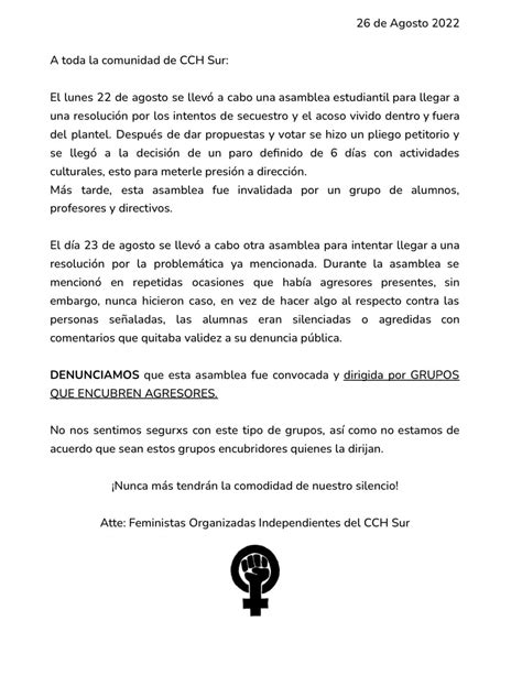 Qué Está Pasando En El Cch Sur De La Unam Y Por Qué Alumnos Marcharon A