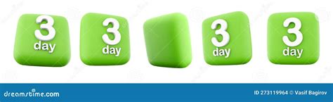3d Rendering 3 Days Left Different Positions Icon Set 3d Render Three Days Before The Start