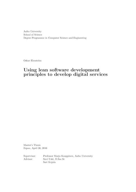 Pdf Using Lean Software Development Principles To Develop · Lean Software Development Is