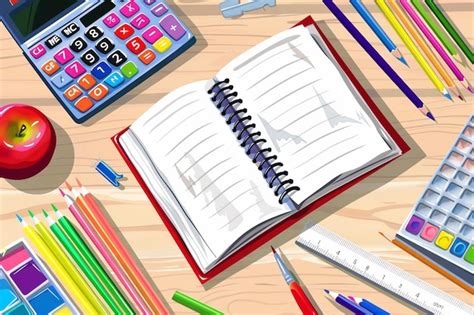 Classroom Scene Array School Supplies Premium Ai Generated Vector