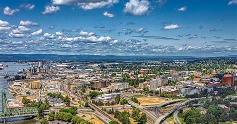 Aerial View Of Vancouver Washington And The Columbia River Photograph