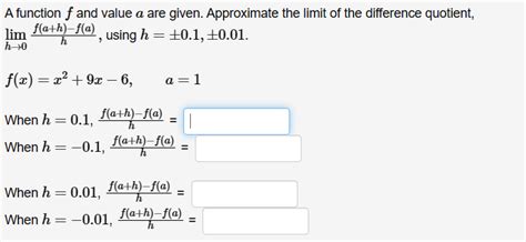 Solved A Function F And Value A Are Given Approximate The Chegg Com