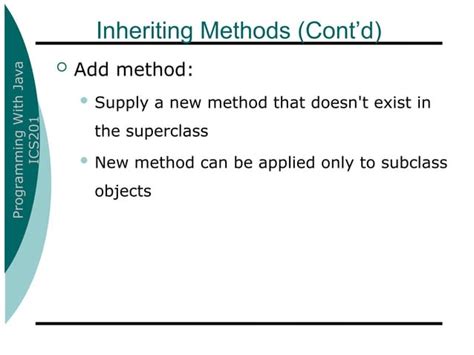 Java Inheritance In Object Oriented Programming Ppt