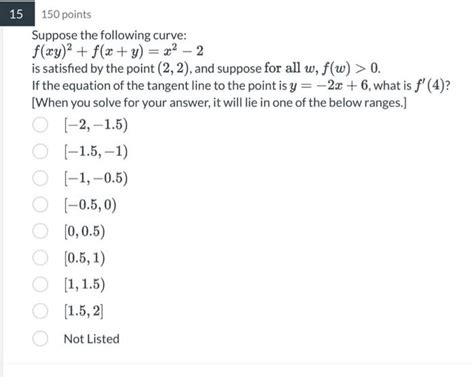 solved suppose the following curve f xy 2 f x y x2−2 is