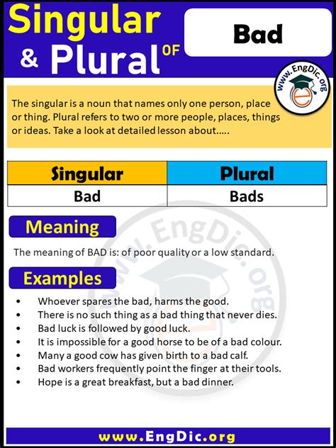 Bad Plural What Is The Plural Of Bad Engdic