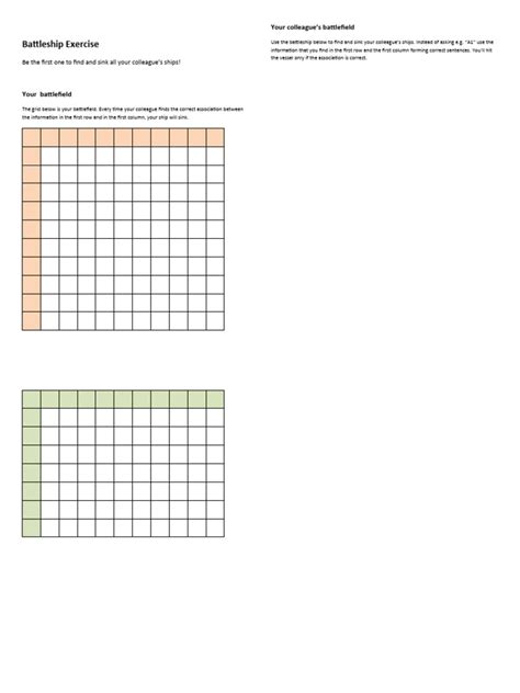Battleship Grid Template Pdf