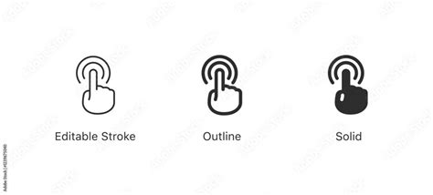 Hand Click Icon Set Vector Pointer Sign Hand Cursor Icon Clicking
