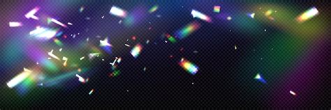 다이아몬드 빛과 무지개 프리스마 플레어 유리 효과 무료 벡터
