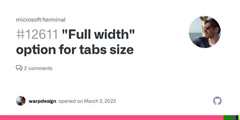 full width option for tabs size · issue 12611 · microsoft terminal · github