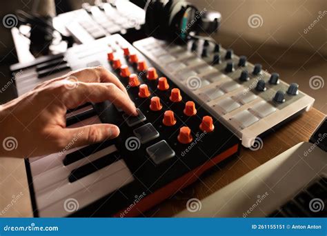 Recording Studio Music Studio Musician S Hand On The Keys Of A Midi Keyboard Professional