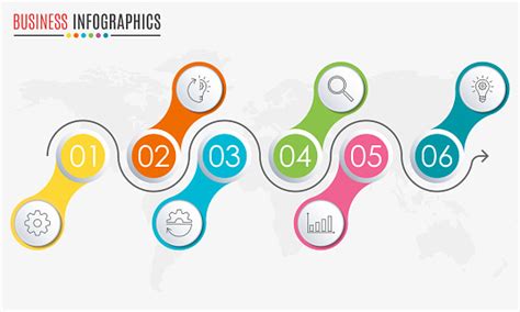 6 단계 인포 그래픽 디자인 다이어그램 그래프 및 차트용 템플릿입니다 6 레벨 옵션 원타임 디자인 비즈니스 프레젠테이션