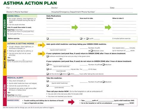 Asthma Action Plan Pediatric Care Online American Academy Of Pediatrics