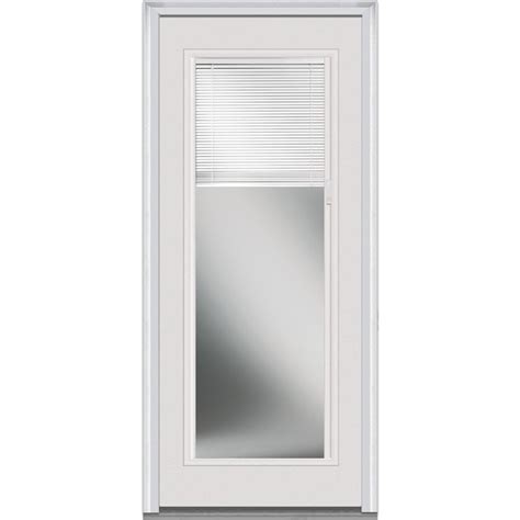 Mmi Door 36 In X 80 In Internal Mini Blinds Left Hand Inswing Full Lite Clear Primed