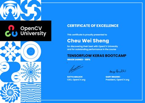 Tensorflow Free Tensorflow Keras Bootcamp Certificate Opencv