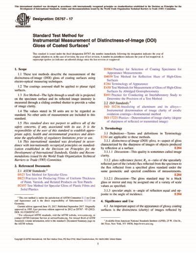 Astm D5767 17 Standard Test Method For Instrumental Measurement Of Distinctness Of Image Doi