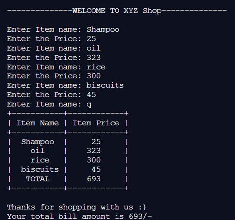 Github Smruti Grocery Bill Using Python I Will Try To Make A Code For A Grocery Shop Bill