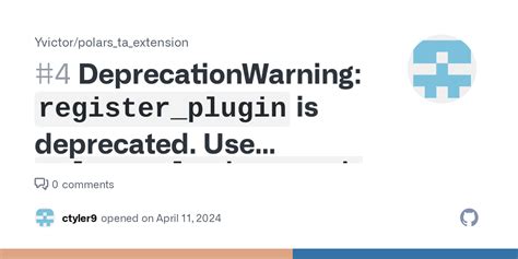 Deprecationwarning `registerplugin` Is Deprecated Use `polarspluginsregisterplugin