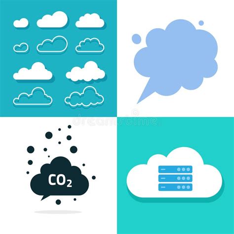 Cloud Icon Flat And Line Outline Art Vector Or Network Internet Data Server Technology Symbol