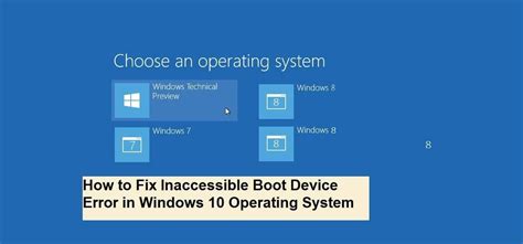 How To Fix Inaccessible Boot Device Error In Windows 10 Operating System Os Hacks
