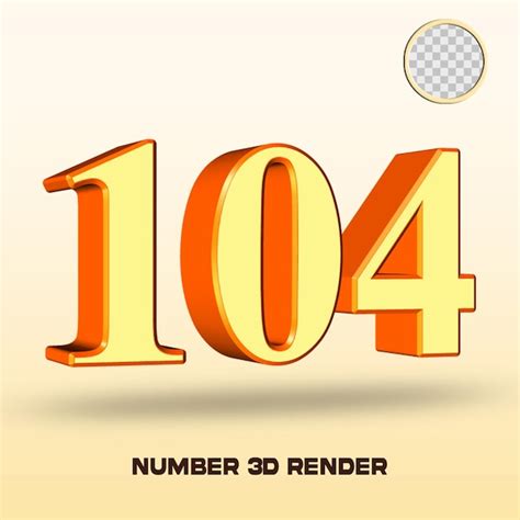 Premium Psd 3d Render Number 104 Light Yellow Orange Color