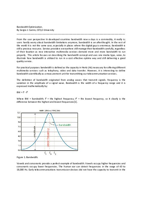 Pdf Bandwidth Optimization
