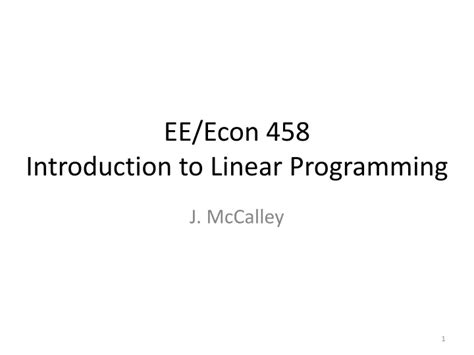 ppt ee econ 458 introduction to linear programming powerpoint